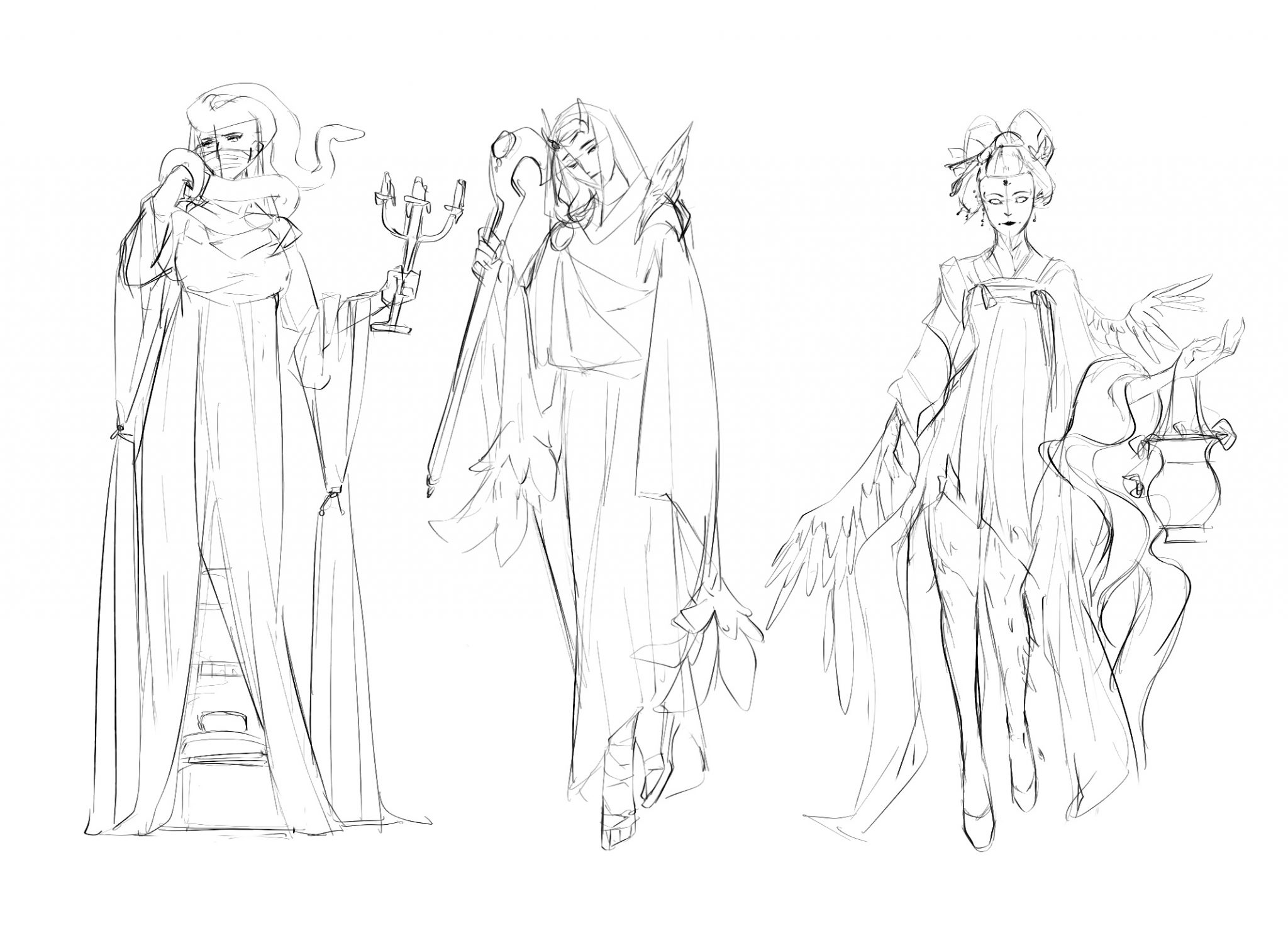 silhouettes and roughs – Tina Kuang
